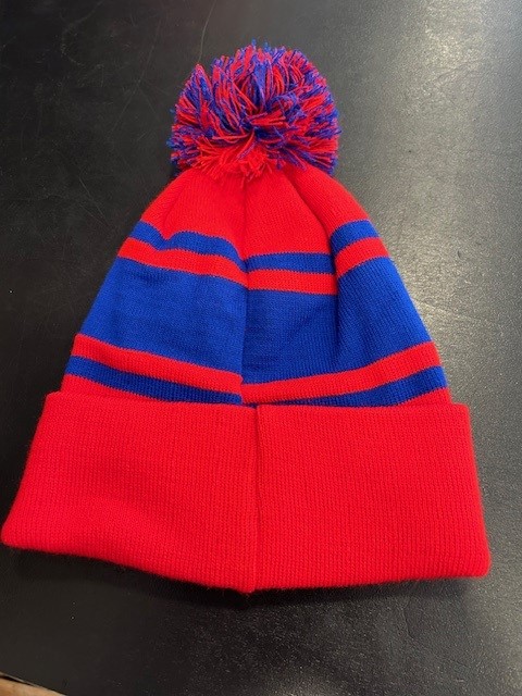 SHOTS RED & BLUE BOBBLE HAT | The Shots Shop | Aldershot Town FC